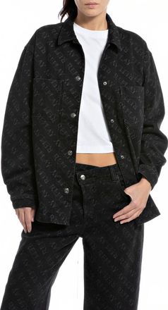 Replay Damen Jeansjacke Lang aus Comfort Denim, Black 098 (Schwarz), XXS