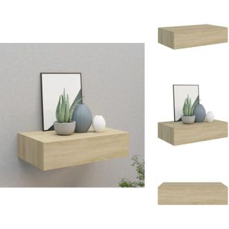 vidaXL Vidaxl - tag&egrave;re &agrave; tiroir murale ch&ecirc;ne 40x23,5x10 cm mdf - &Eacute;tag&egrave;re Murale - &Eacute;tag&egrave;re &agrave; Tiroir - Rangement Mural - Meuble D&eacute;co - Biblioth&egrave;que Murale