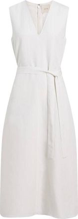 Calvin Klein Damen Sommerkleid aus Lyocell und Leinen LINEN BLEND NS V NECK DRESS