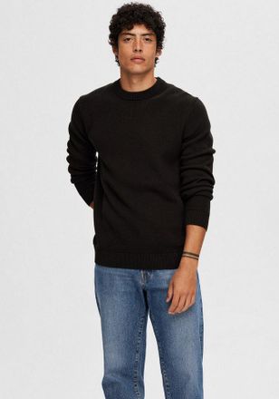 Selected Rundhalspullover SLHDANE LS KNIT STRUCTURE CREW NECK NOOS Baumwolle, regular fit