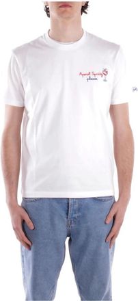 Saint Barth Homme, Tops, Blanc, Taille: M T-shirts et Polos avec Logo Frontal