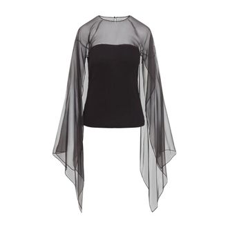 Alberta Ferretti Femme, Blouses et Chemises, Noir, Taille: 36 FR V&ecirc;tements pour femmes Haut Marron Pe26