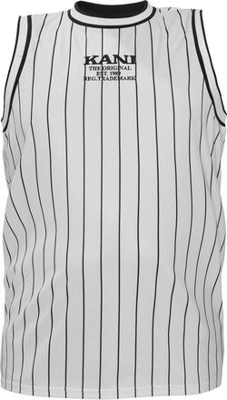 Karl Kani Herren KM232-001-3 KK Retro Pinstripes Basketball Tank White/Black, S