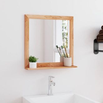vidaXL Miroir mural 55x55 cm Bois massif de noyer Vidaxl