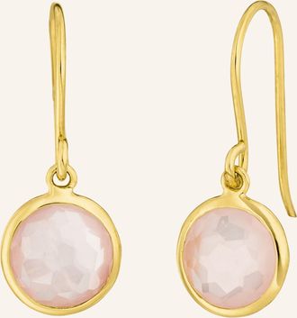 Leaf Ohrhänger Rosenquarz Aus 14 Karat Gelbgold gold