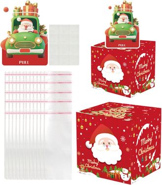 Generic Weihnachtsgeldbox | Lustige Weihnachtsboxen mit 50 transparenten Taschen - Urlaubszubehör für Erwachsene, Freunde der Familie, Holiday Party, Geburtst