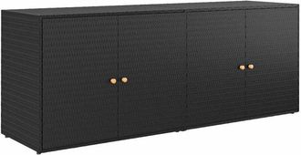 vidaXL Gartenschrank Schwarz 198x55,5x80 cm Poly Rattan Vidaxl