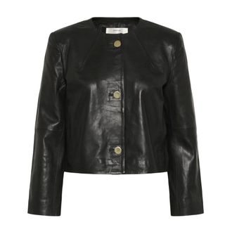Inwear Femme, Vestes, Noir, Taille: 46 FR BelukaIW Leather Bomber