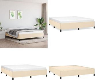 vidaXL Vidaxl - Cadre de lit sans matelas cr&egrave;me 160x200 cm tissu - Cadre De Lit - Lit Double - Literie - Sommier - Chambre &agrave; Coucher - Home & Living