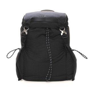 Emporio Armani Logo Rucksack mit Frontknopfverschluss - - Bags - Herren - Schwarzk - ONE SIZE