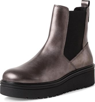 Marco Tozzi Damen Chelsea Boots mit Plateau mit Reißverschluss, Silber (Gun Metal), 37 EU