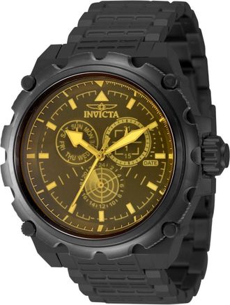 Invicta Coalition Forces 49201 Herrenuhr - Quarzwerk - Edelstahl mit gelbem Zifferblatt - 50 mm