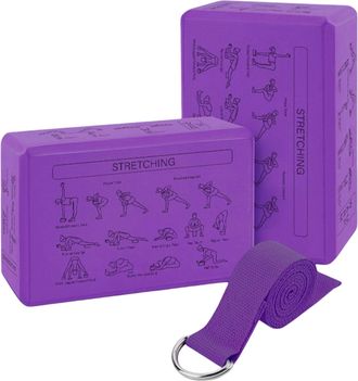 Generic Schaumstoff-Yoga-Blöcke - Leichter Stützschaum, 2-teiliges tragbares Anti-Rutsch-Set, weiche stützende Yoga-Keile für Frauen und Anfänger, ideal für M