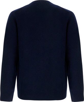Soft Goat Cashmere Crew Neck Sweater - Blue