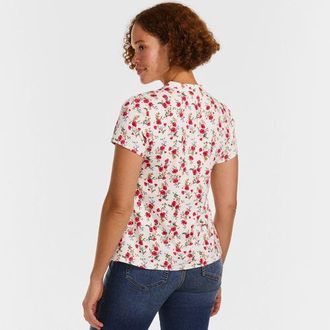 Lands End Kurz&auml;rmeliges Biesenshirt aus Baumwolle/Modal-Mix, Damen, Gr&ouml;&szlig;e:40-42 regular, Wei&szlig;, Baumwoll-Mischung/Baumwolle Modal, by Lands End