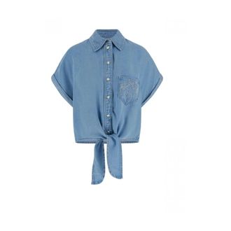 Guess Femme, Blouses et Chemises, Bleu, Taille: 36 FR Chemise en jean
