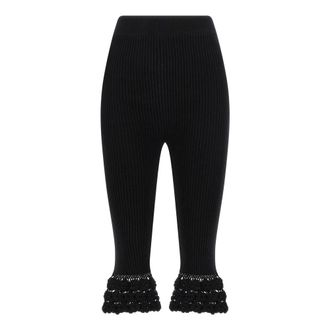 Ganni Femme, Pantalons, Noir, Taille: 38 FR Pantalon Crochet en Coton