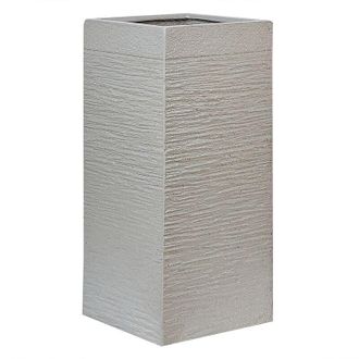 Beliani Grande Jardini&egrave;re Haute Terre Cuite D&eacute;cor Int&eacute;rieur Ext&eacute;rieur 33x33x70 cm Gris Clair Dion