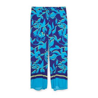 Fiorella Rubino Femme, Pantalons, Bleu, Taille: 52 FR Pantalon &agrave; motif floral