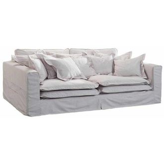 Massivmoebel24 Hussensofa 3-Sitzer 236x138x76 wei&szlig; kingston