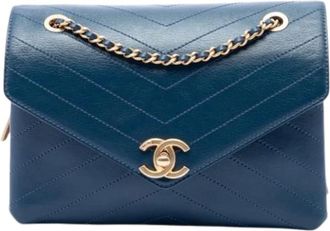 Chanel Sac bandouli&egrave;re vintage doccasion - Femme - Pre-owned - Bleu - Taille: ONE Size