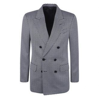 Tom Ford Jacquard Geometric Design Jacket - - Coats - Herren - Mehrfarbig - M