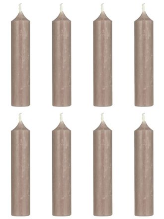 CMD 8er Pack tolle im Vintage-Stil rustikale Stabkerzen im Landhauslook. Farbe ALTROSA RUSTIC. Rustikales Design, 2,2 cm Durchmesser, Höhe 11 cm, 4 Stunde