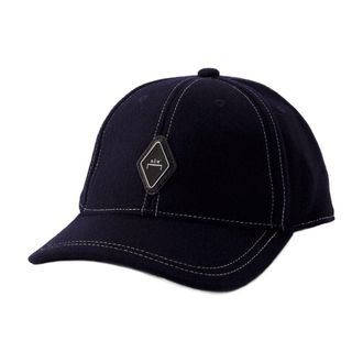 A-Cold-Wall* Mens Acwua185 Diamond-Quilted Cotton Baseball Cap Navy