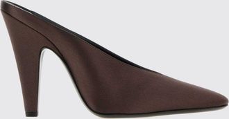 Alaia Mules &eacute;l&eacute;gantes en satin avec talon haut conique et bout en amande