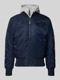 Alpha Industries Bomberjacke mit Kapuze und Label-Details