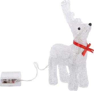 BESPORTBLE LED Beleuchtete Rentier Weihnachtsdekoration 20cm Batteriebetriebene Rentier Figur f&uuml;r Fenster und Wohnraumdeko Energieeffiziente LED Rentierdeko f&uuml;r 
