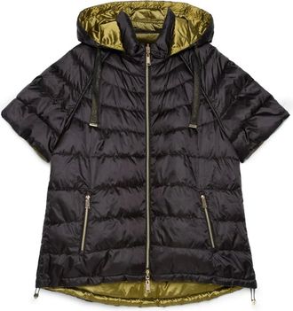 Fiorella Rubino Femme, Vestes, Noir, Taille: 38 FR Veste Courte Rembourr&eacute;e R&eacute;versible &agrave; Manches Courtes