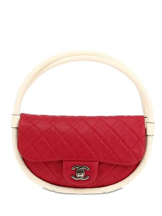 Chanel sac à main Hula Hoop à design matelassé - Rouge
