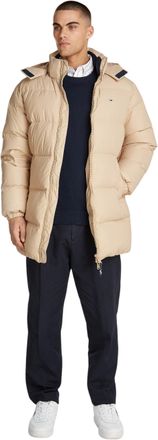 Tommy Jeans Herren Pufferjacke Essential Down Parka mit Kapuze, Beige (Gentle Gold), XXL