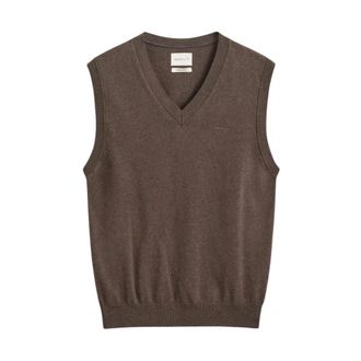 GANT &Auml;rmelloser Strickpullover - - Knitwear - Herren - Braun - M