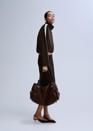 Mango Sweatshirt mit Kontraststreifen braun - Damen - XS - MANGO