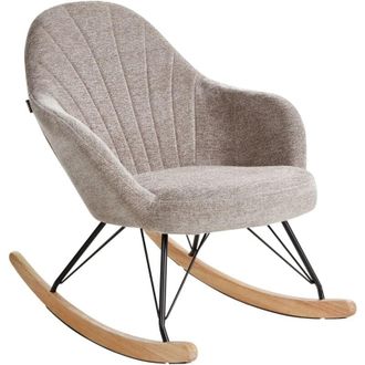 Beliani Beliani - Schaukelstuhl taupe Stoff H&ouml;lzerne Metallbeine Skates Modernes Design Wohnzimmer