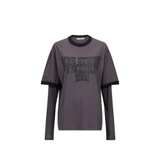 Acne Studios T-shirt graphique &agrave; superpositions en coton