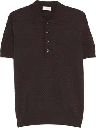 Paolo Pecora Homme, Tops, Brun, Taille: L Polo Textur&eacute;