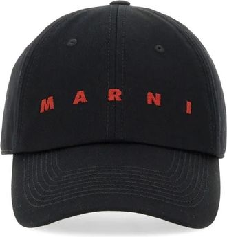 Marni Caps & Mützen - Black Baseball Hat With Structured Crown - Gr. L - in Schwarz - für Damen