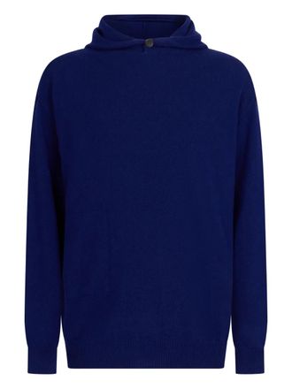 Malo hooded button sweater - Blau