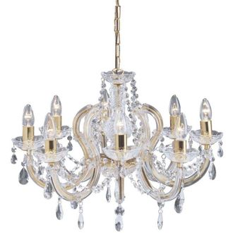 Searchlight Searchlight Marie Therese - 8 Light Crystal Chandelier aus poliertem Messing, E14