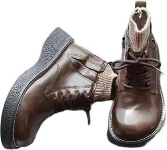 Generic QXDZSW Bottes courtes &agrave; t&ecirc;te large pour femme - Imperm&eacute;ables - En peluche chaude - En laine - Chaussures moches et mignonnes, Peluche marron 01, 39.5 