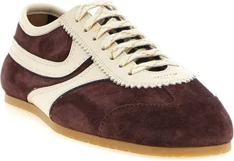 Dries Van Noten Suede and Calfskin Panelled Sneakers