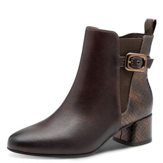 Marco Tozzi Marco Tozzi Damen Chelsea Boots mit Blockabsatz Elegant, Braun (Mocca Comb), 41 EU