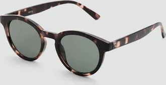 Mango Lunettes de soleil monture ronde chocolat - Femme - Taille unique - MANGO