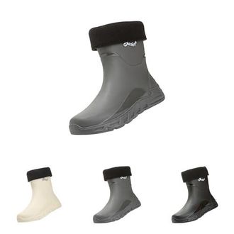 Generic Bottes de pluie en caoutchouc pour homme avec doublure en fourrure pelucheuse - Imperm&eacute;ables et durables - Chaudes, s&egrave;ches et antid&eacute;rapantes, gris, 39