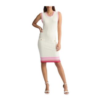 Liu Jo Elegantes Kleid in Wei&szlig; und Rot - - Dresses - Damen - Wei&szlig; - M
