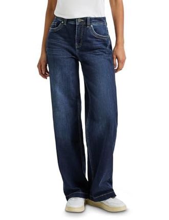 Street One Jean pour Femme 3715674 &agrave; Jambe Large, Indigo Profond d&eacute;lav&eacute;, 27 W x 30 L