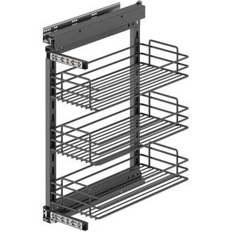 Emuca Emuca - Auszugswagen TitanteStar mit Schlie&szlig;automatik, Modul 400mm, Stahl, Anthrazitgrau